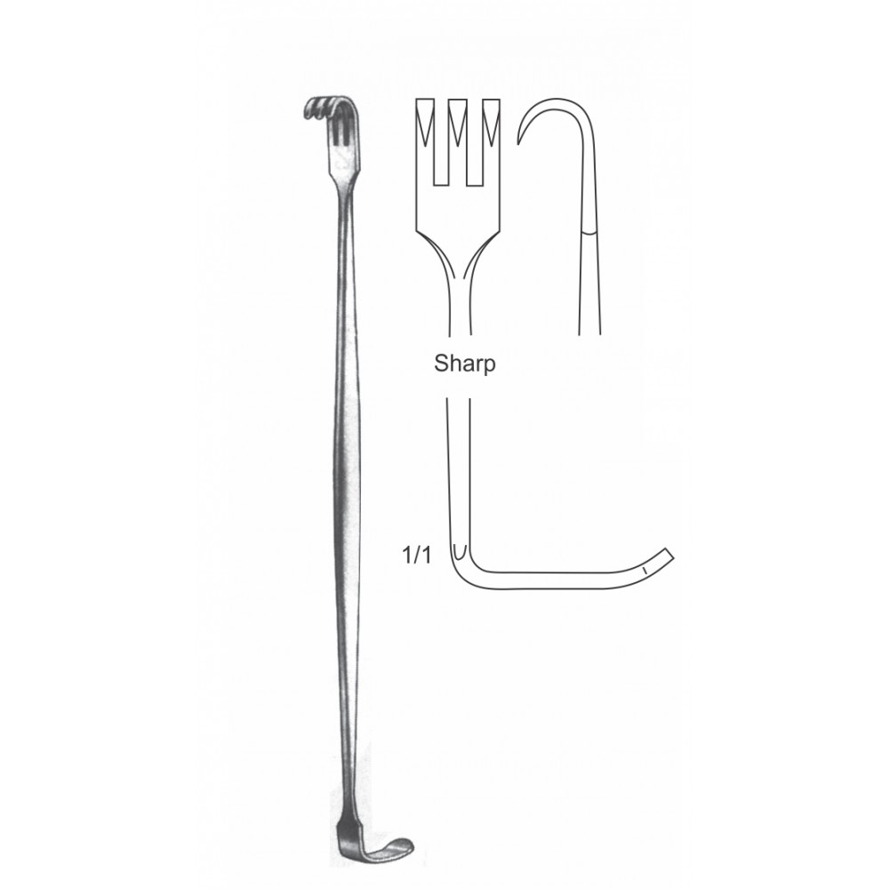 SENN-MULLER RETRACTOR SHARP 16.5CM