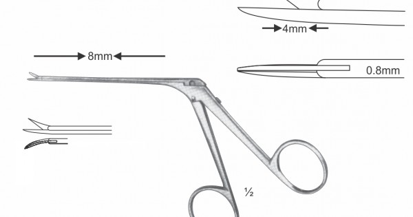 BELUCCI MICRO EAR SCISSOR CVD LEFT. 4*0.8MM, 8CM SHAFT